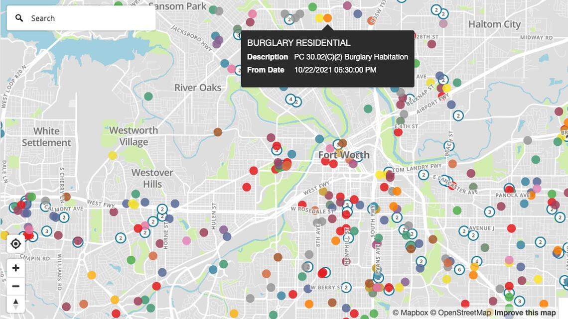 Star-Telegram crime map shows crimes in Fort Worth TX | Fort Worth Star ...
