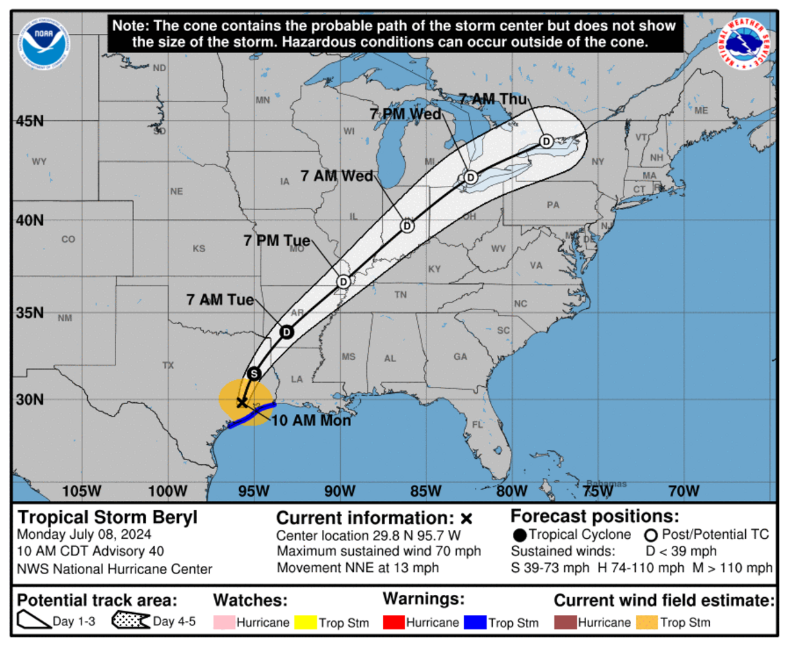 How will Tropical Storm Beryl impact Dallas-Fort Worth? | Fort Worth ...