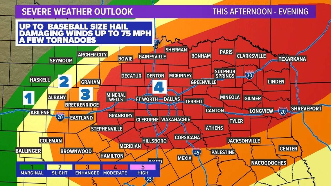 What does Level 4 severe weather risk mean for Fort Worth, TX? | Fort ...