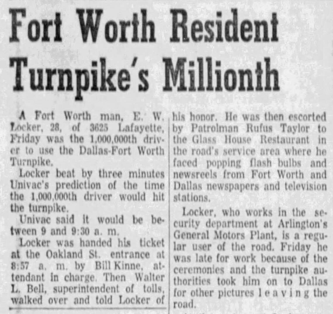 Remember the Dallas-Fort Worth Turnpike? See historic photos | Fort ...