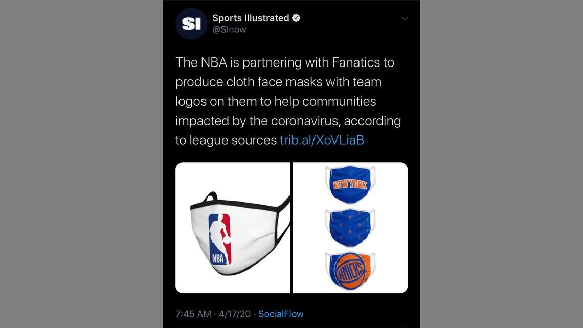 NBA and WNBA leagues now selling COVID masks with team logos | Biloxi ...